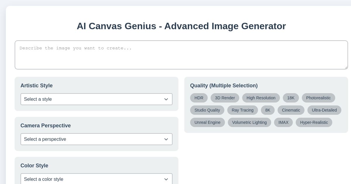 AI Canvas Genius - Advanced Image Generator