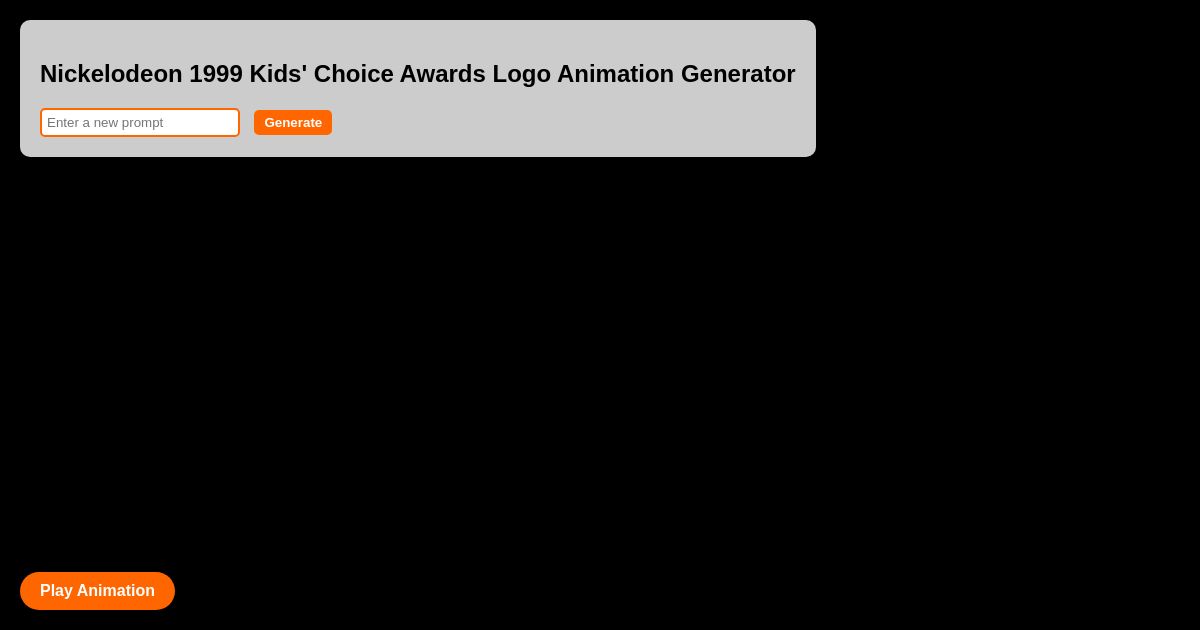 AI Animation Generator - Nickelodeon 1999 Kids' Choice Awards Logo ...