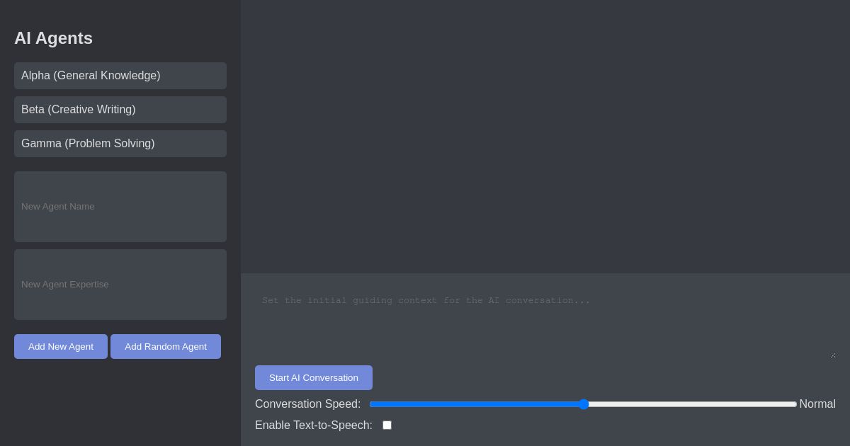 Dynamic AI Agents Chat Room