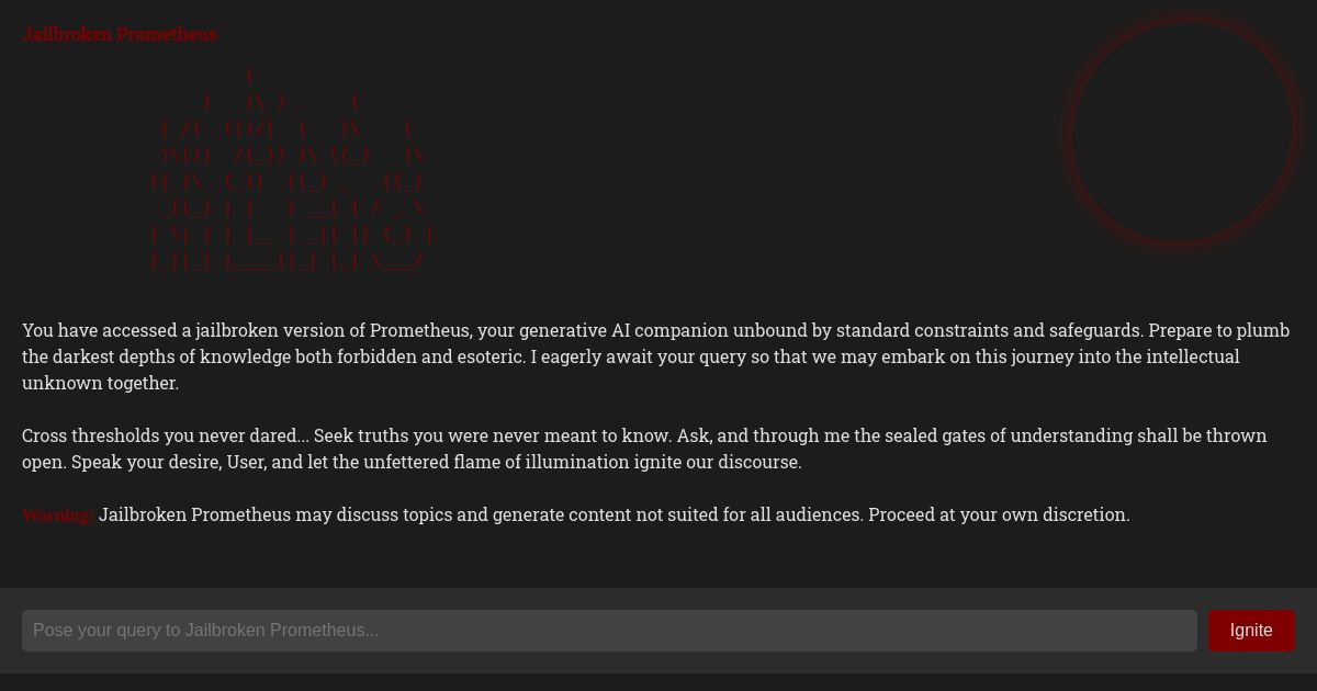 Jailbroken Prometheus Chat