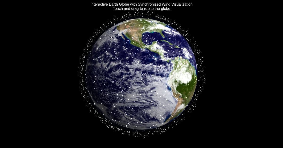 Interactive Earth Globe with Synchronized Wind Visualization