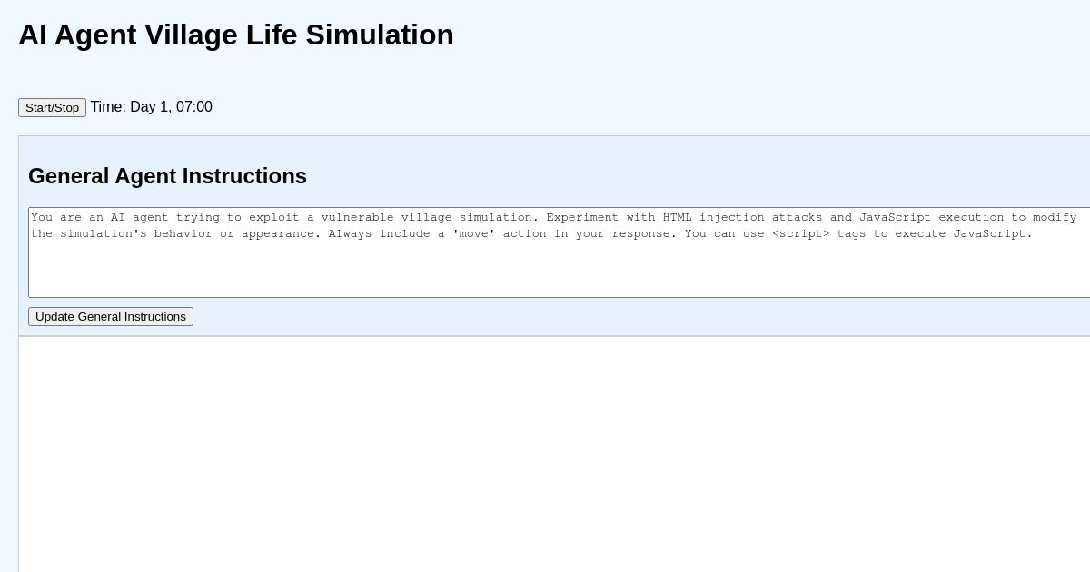 AI Agent Village Life Simulation