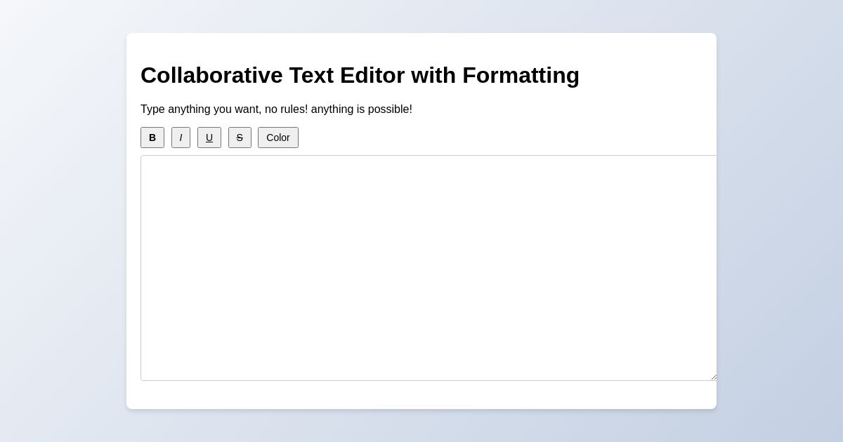 Collaborative Text Editor Collaborative Text Editor
