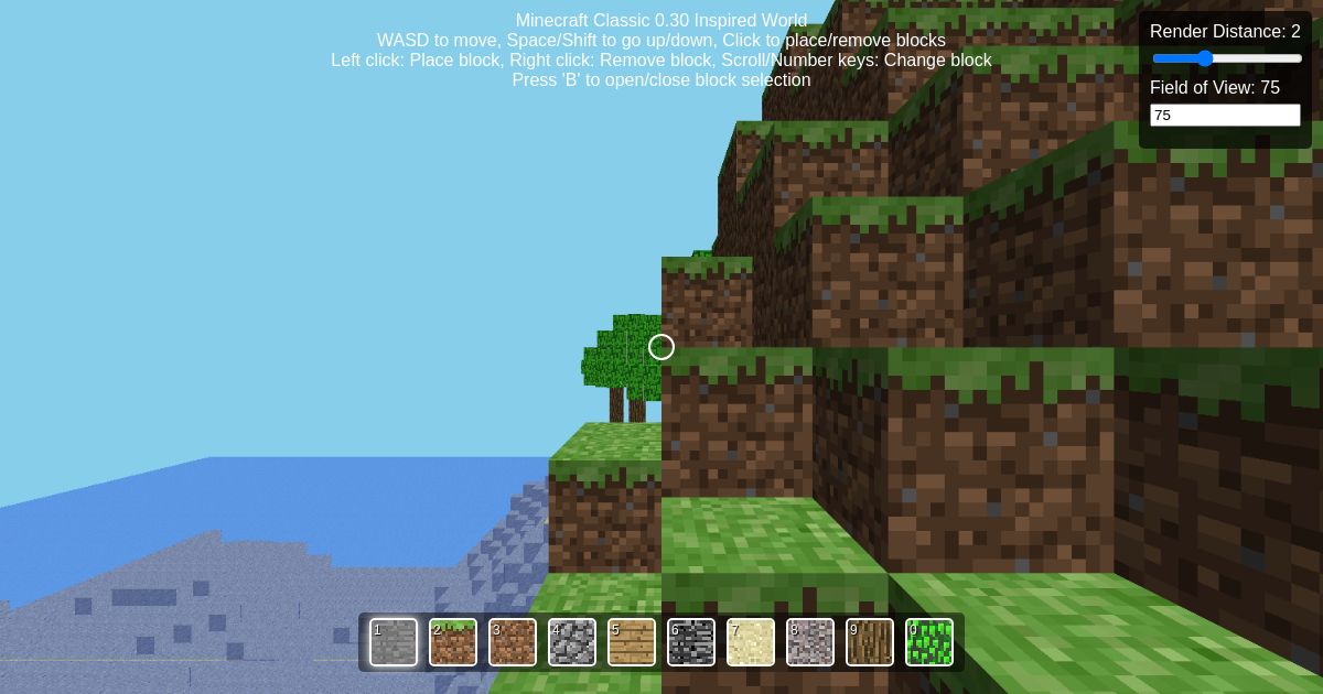 Minecraft Classic 0.30 Inspired World - WebSim