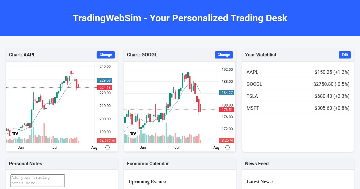 TradingWebSim - Personalized Trading Desk