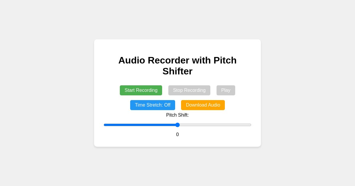 Audio Recorder with Pitch Shifter and Time Stretching
