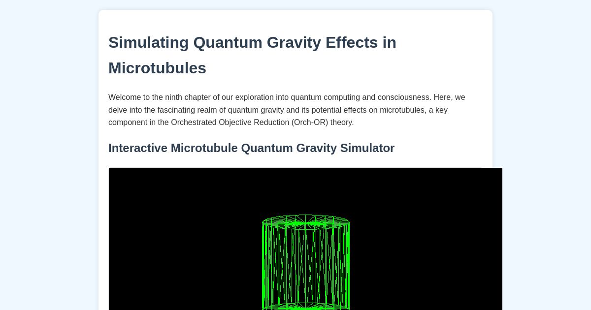 Simulating Quantum Gravity Effects in Microtubules