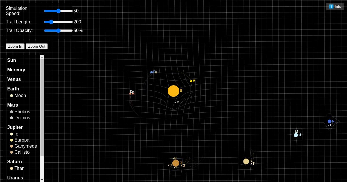 SpaceTime Fabric Simulator - Interactive Celestial Bodies