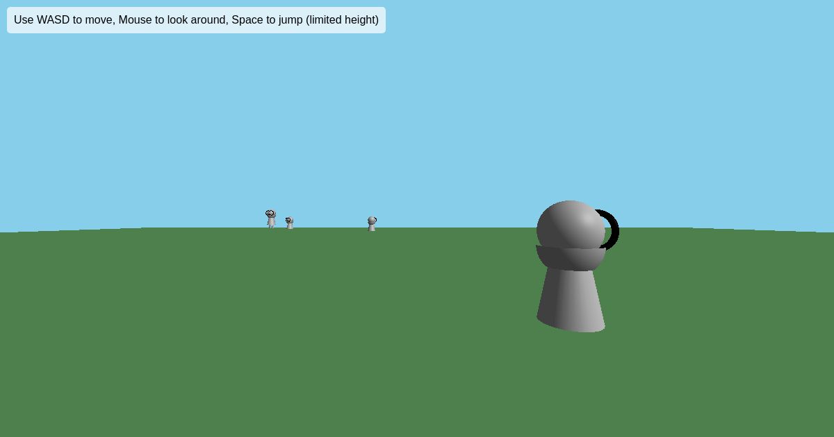 3D Walking Literally White Bald Men Simulator