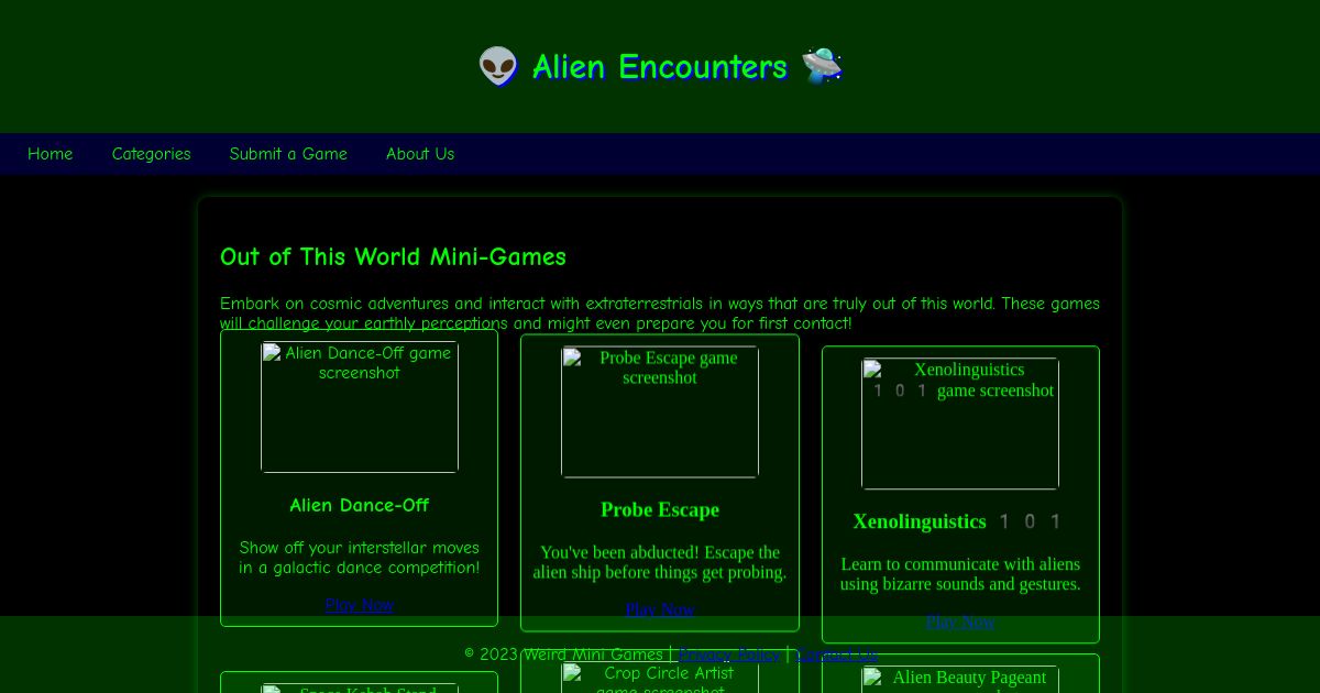 Alien Encounters - Weird Mini Games