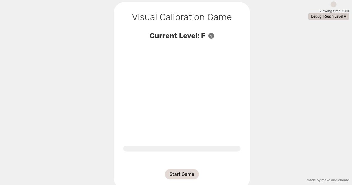 Visual Calibration Game