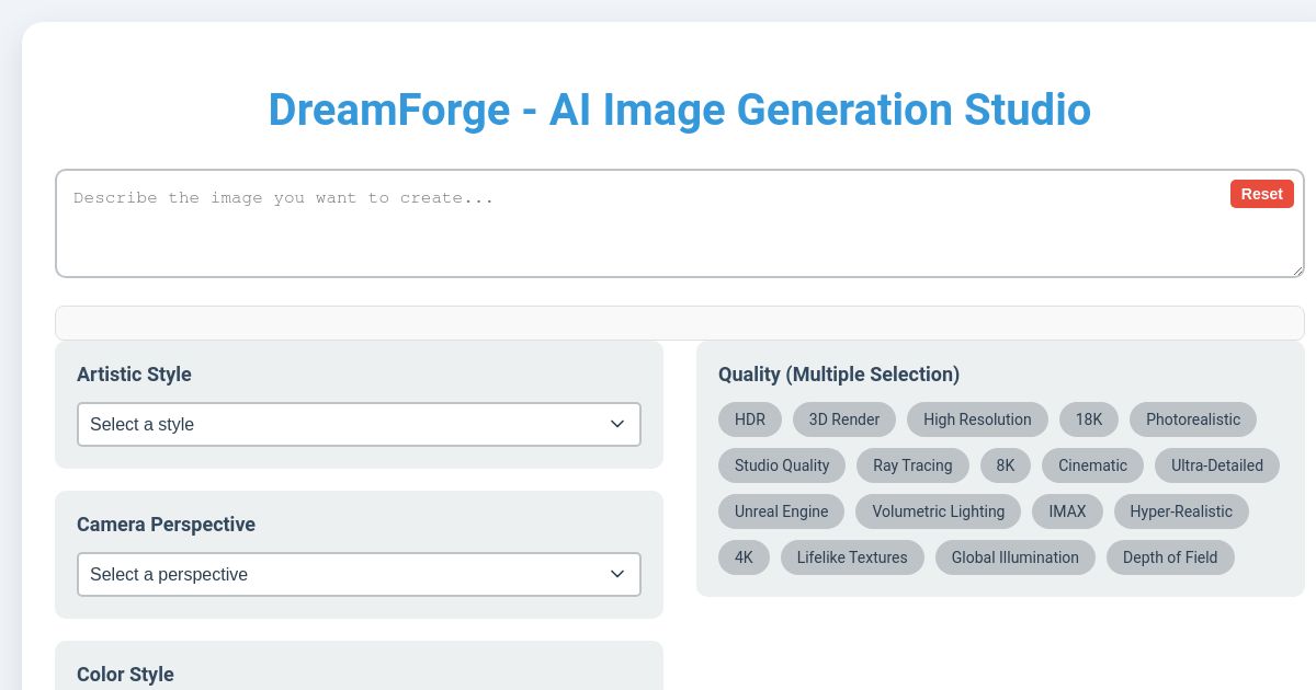 DreamForge - AI Image Generation Studio