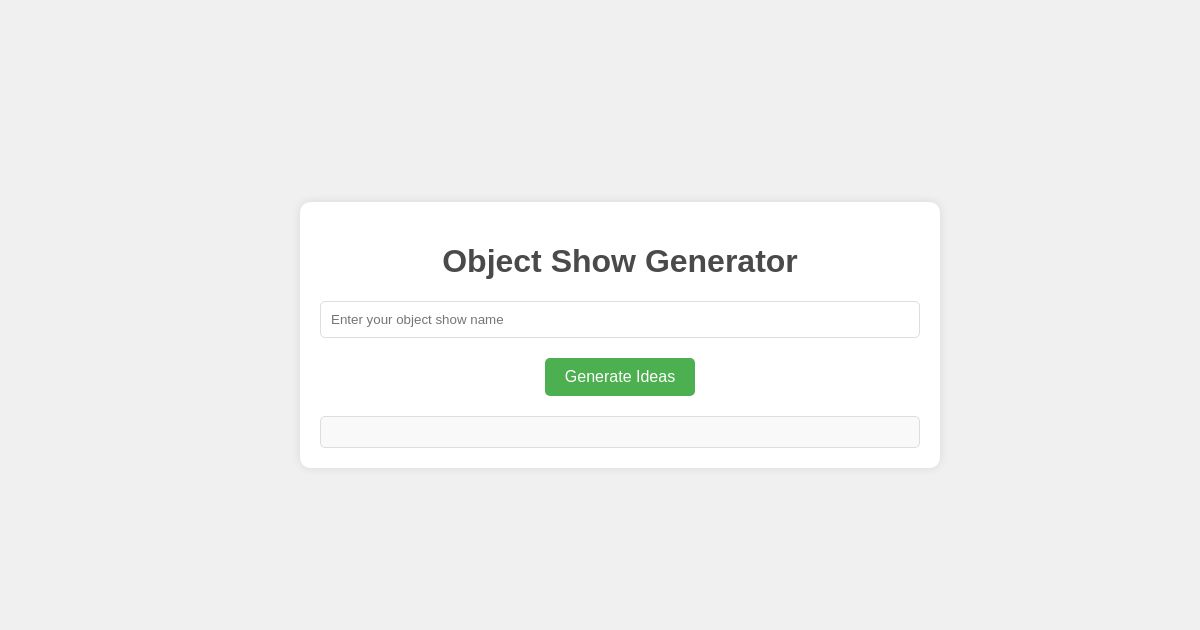 Object Show Generator