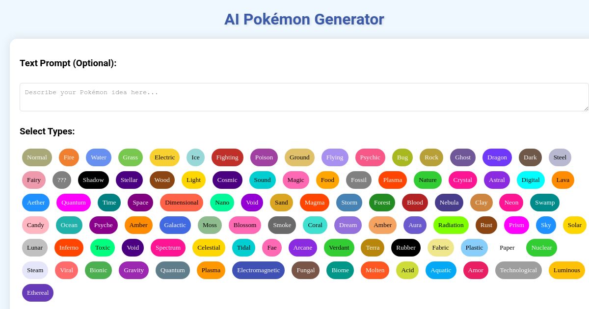 AI Pokémon Generator