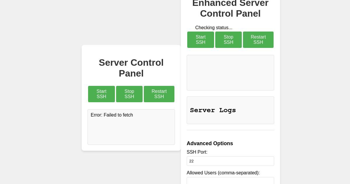 Server Control Panel