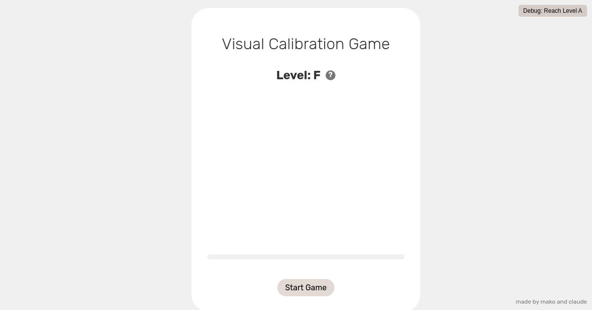 Visual Calibration Game