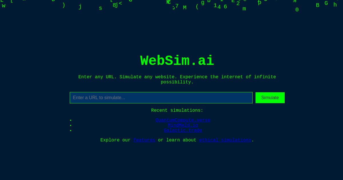 WebSim.ai - Simulate Any Website