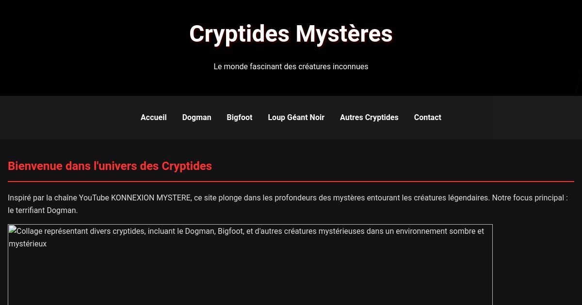 Cryptides Mystères - Le monde fascinant des créatures inconnues