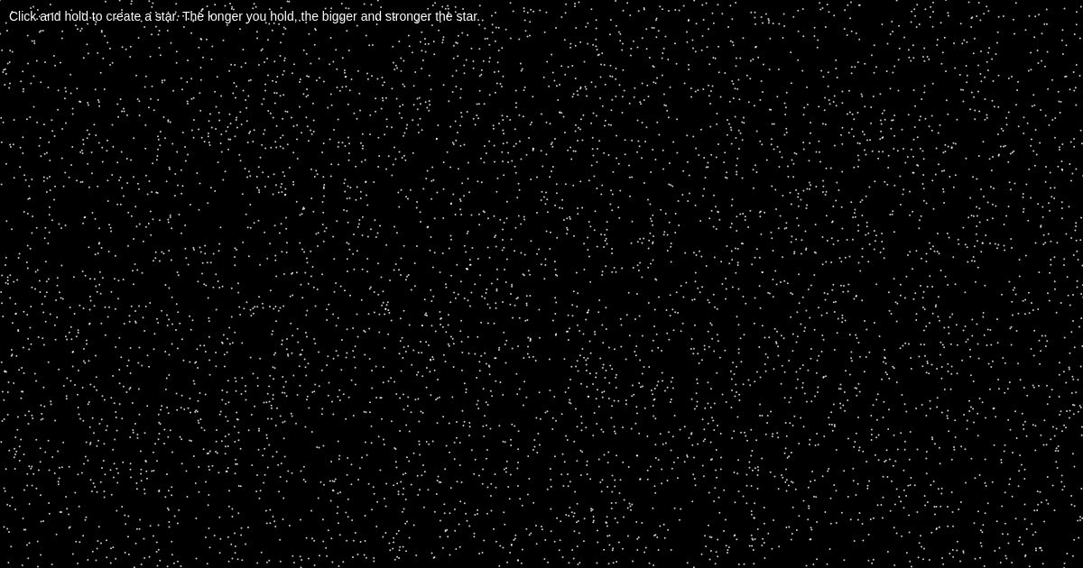 2D Gravity Simulator in Space - Press and Hold