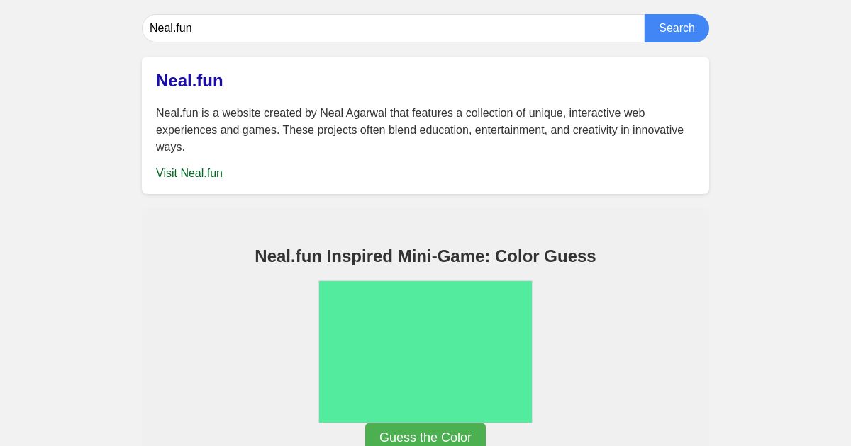 Neal.fun - Google Search