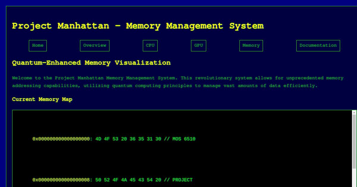 Project Manhattan - Memory Management System