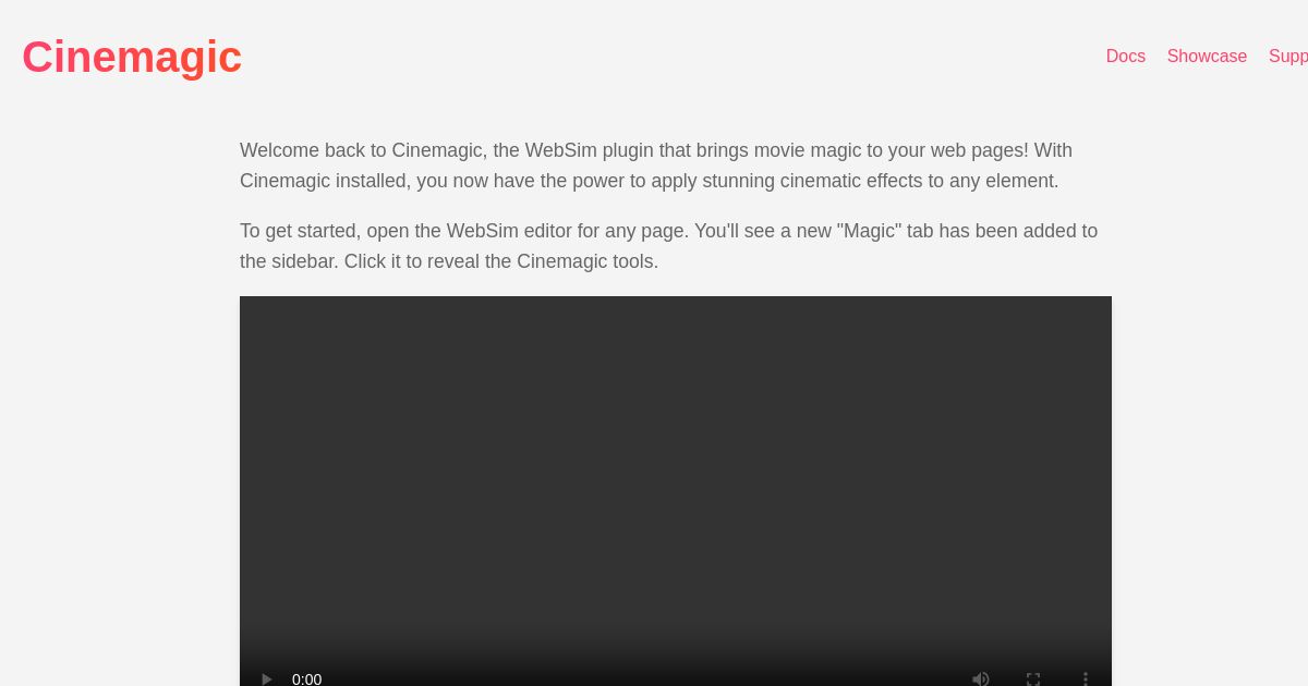 Cinemagic Plugin | WebSim