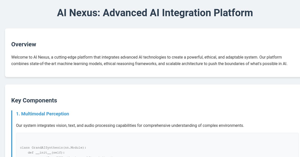 AI Nexus - Advanced AI Integration Platform