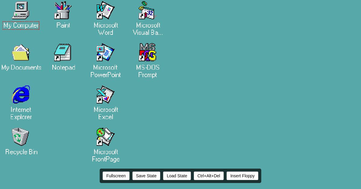 Windows 98 in Browser Emulator