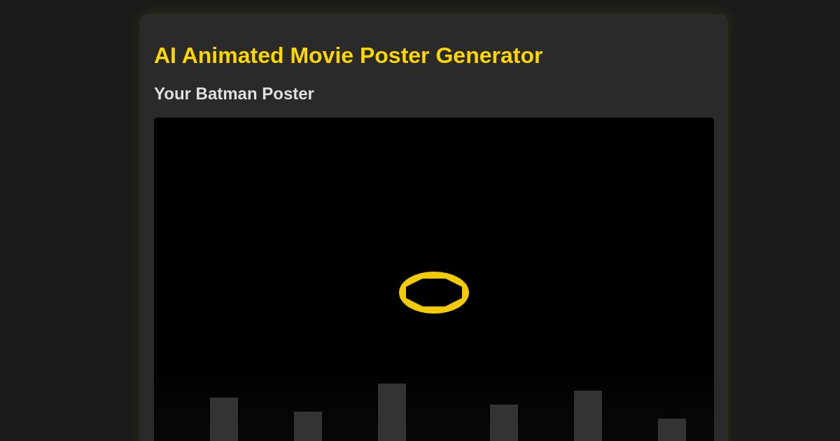 AI Animated Movie Poster Generator - Batman