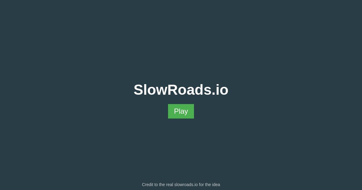 SlowRoads.io - 2D Procedurally Generated Driving Game