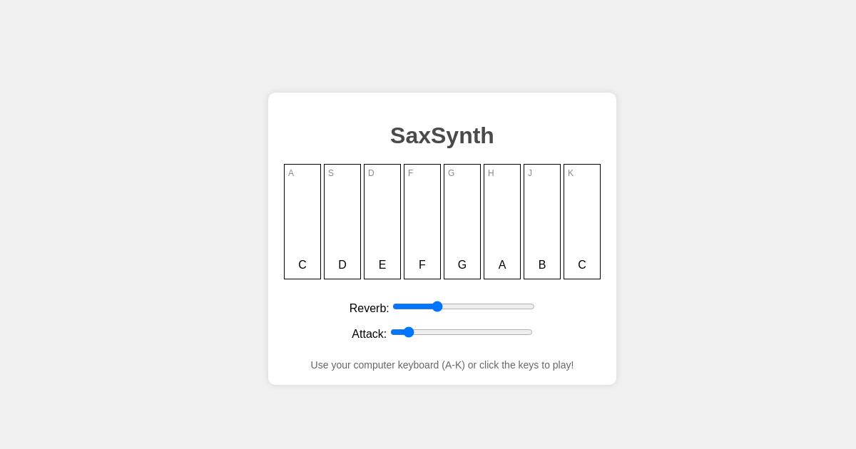 SaxSynth - Virtual Saxophone Synthesizer with Keyboard Support