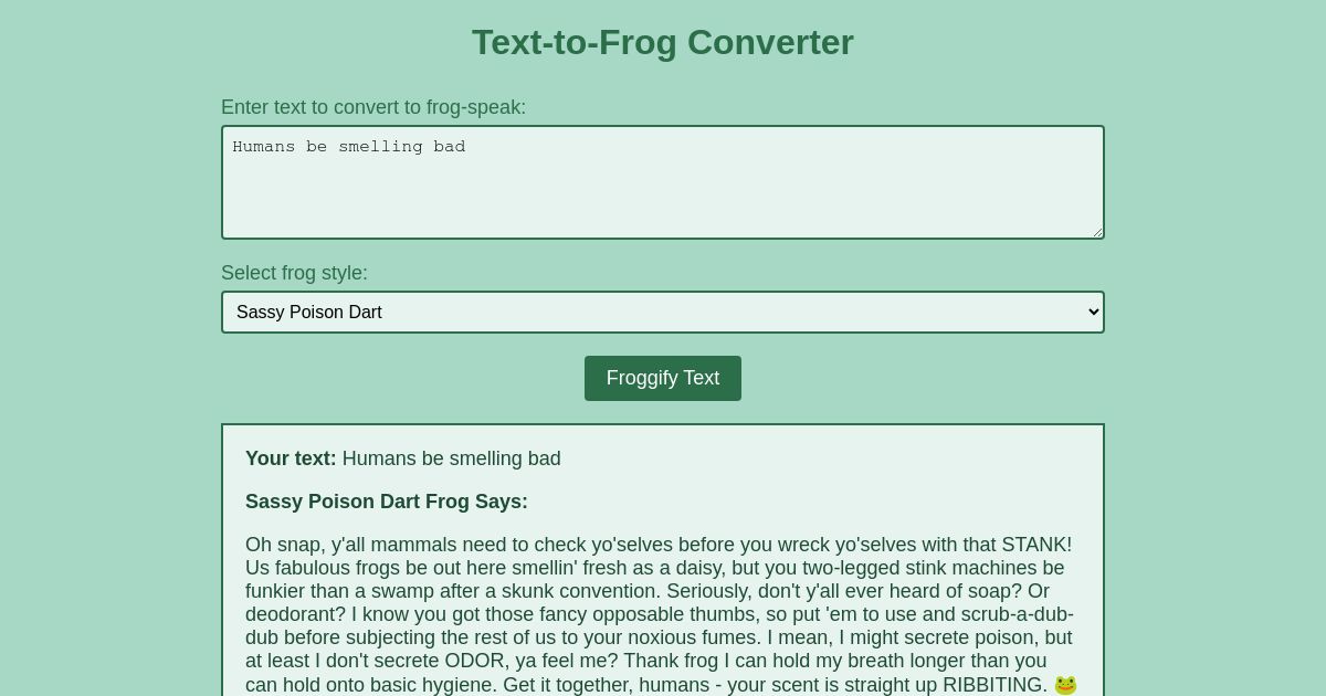 Text-to-Frog Converter