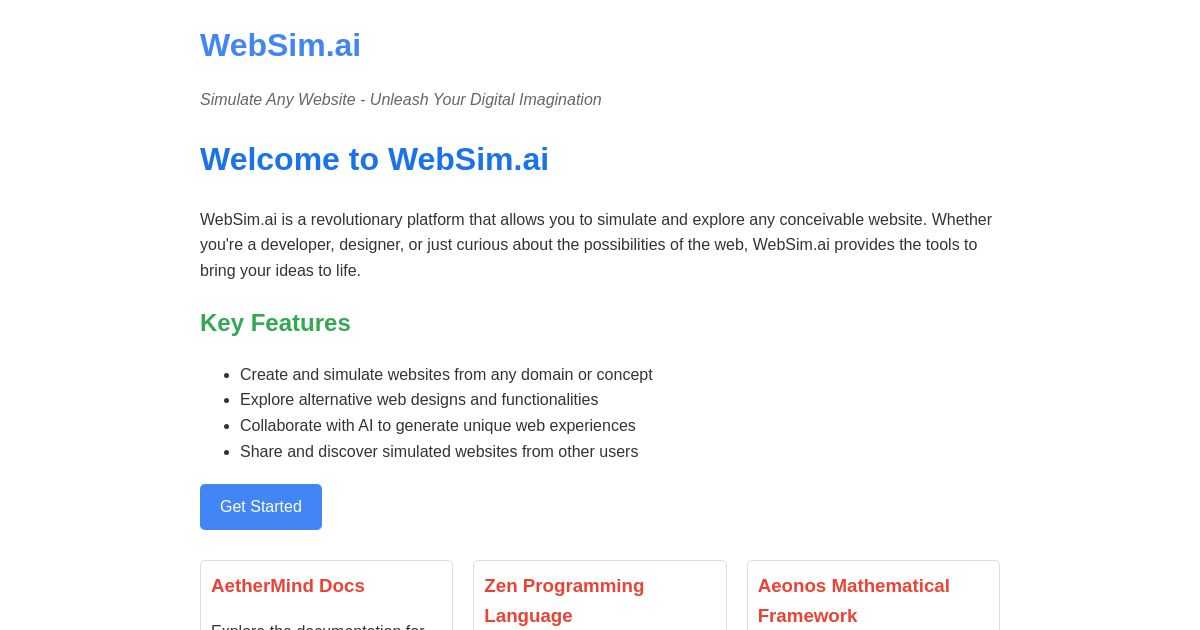 WebSim.ai - Simulate Any Website style
