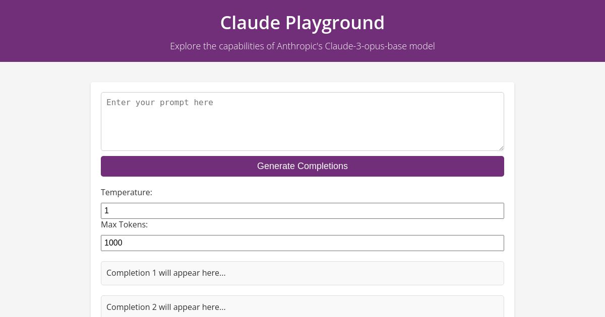 Claude Playground