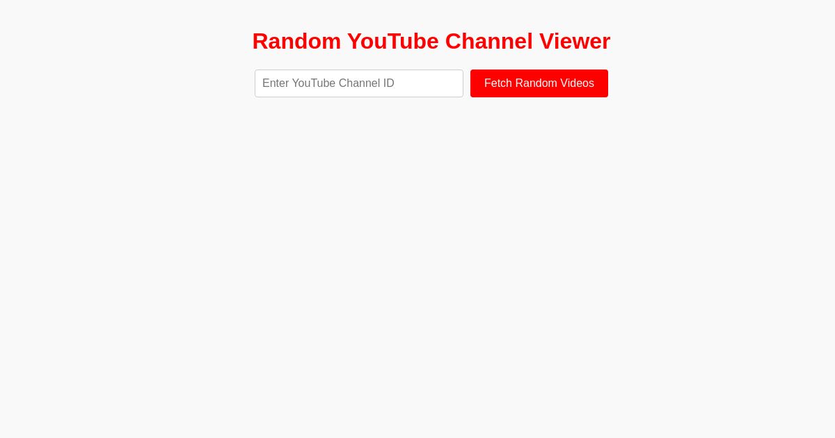 Random YouTube Channel Viewer