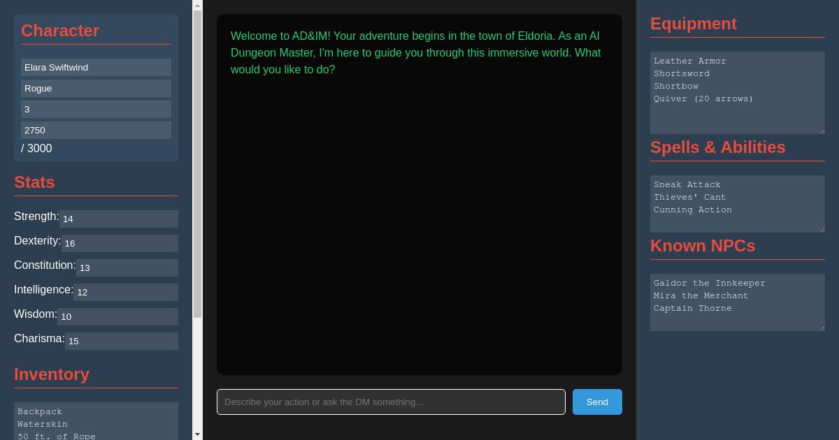 AD&IM: Interactive Character Sheet