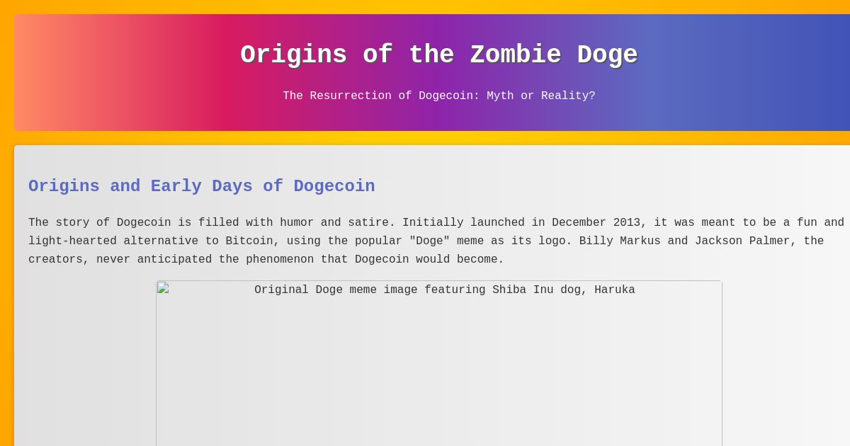 Origins of the Zombie Doge