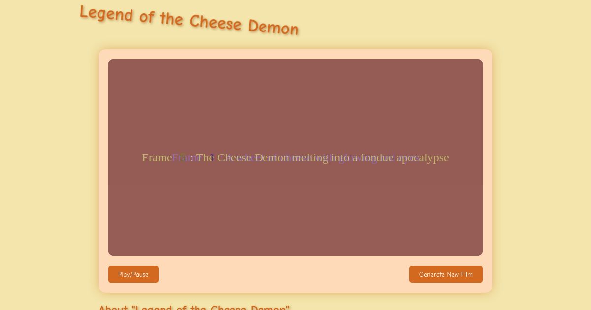 AI 5-Second Film Generator - Legend of the Cheese Demon