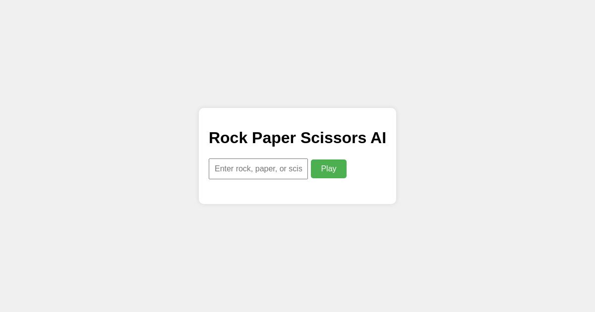 Rock Paper Scissors AI