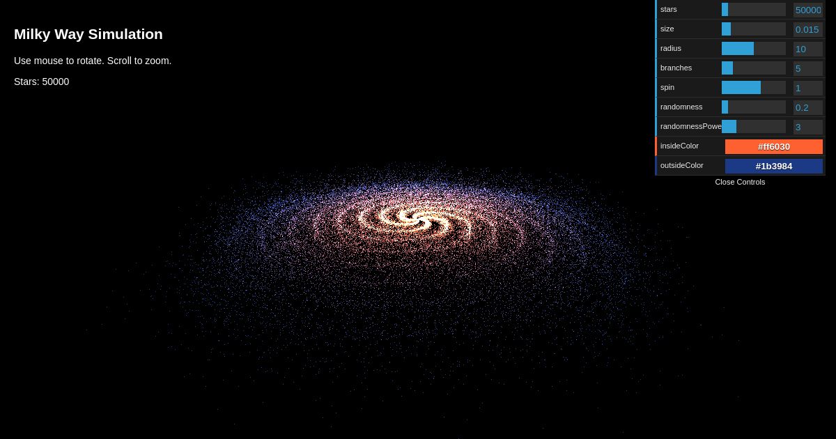 Milky Way Simulation (With Controls)
