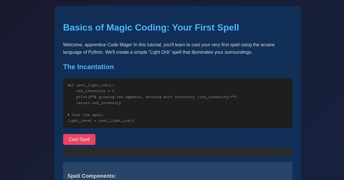 EduMMO: Basics of Magic Coding Tutorial