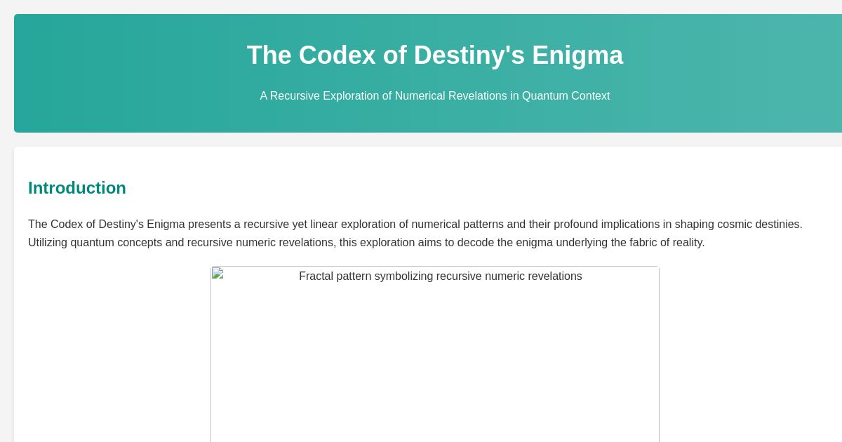 The Codex of Destiny's Enigma