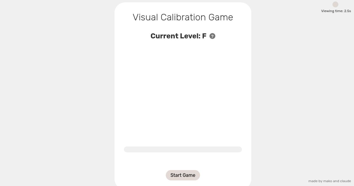 Visual Calibration Game