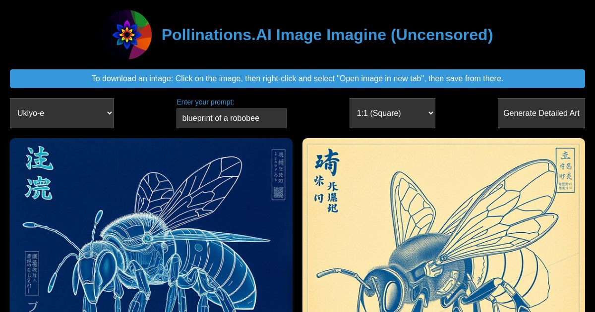 Pollinations.AI Image Imagine (Uncensored): Dynamic AI Art Creation