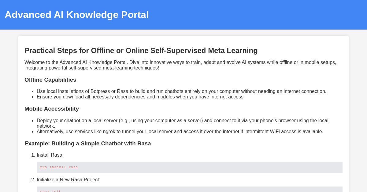 Advanced AI Knowledge Portal