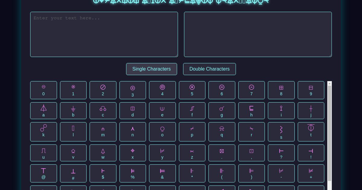 Expanded Alien Alphabet Translator