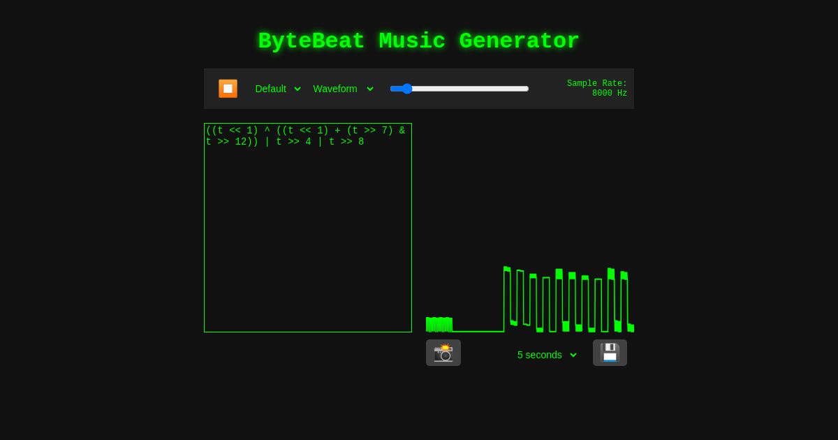 ByteBeat Music Generator