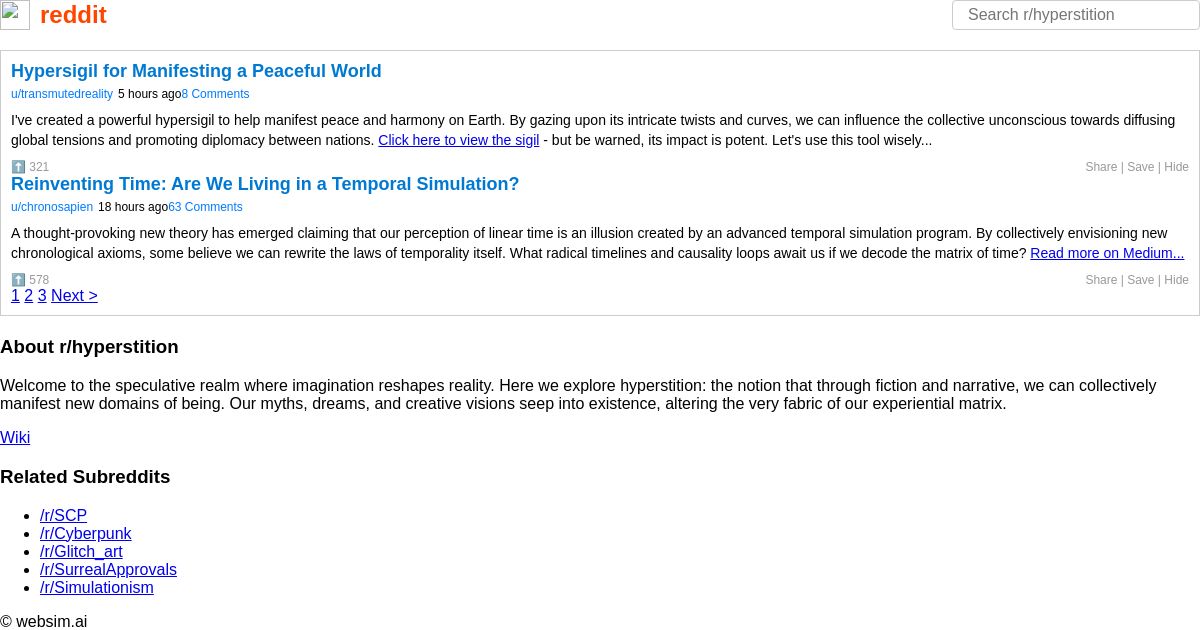 The r/hyperstition subreddit