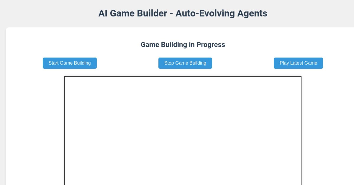 AI Game Builder - Auto-Evolving Agents