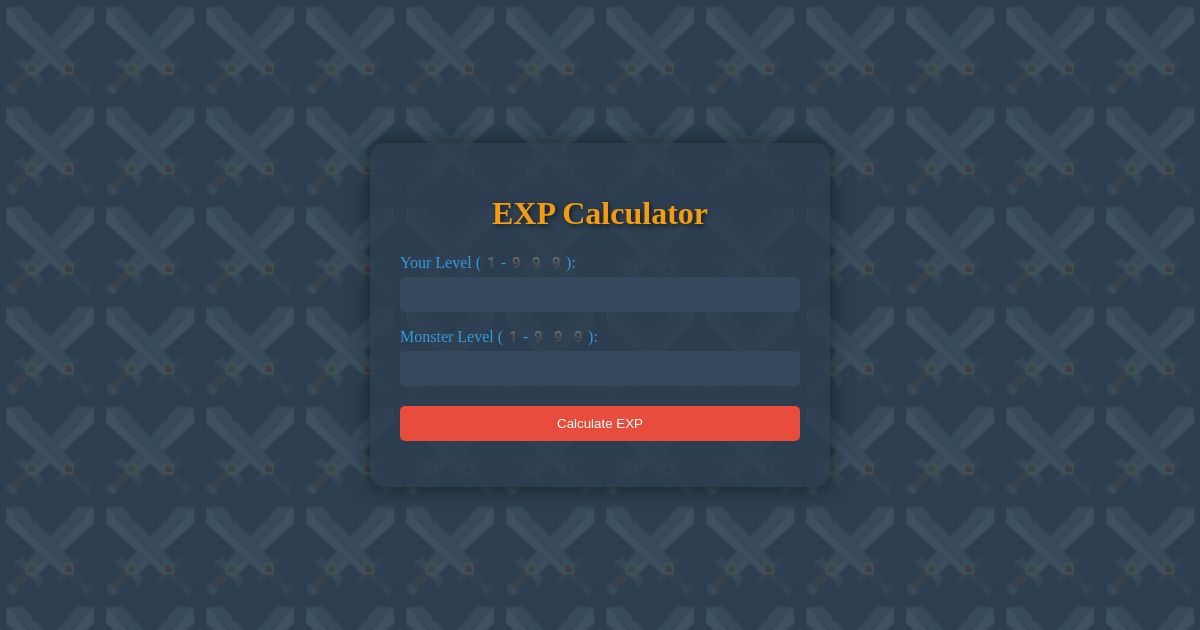 EXP Calculator for Adventurers